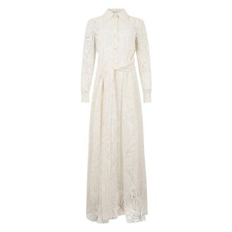 Alberta Ferretti Elegantes langes Kleid mit klassischem Ausschnitt - - Dresses - Damen - Wei&szlig; - M