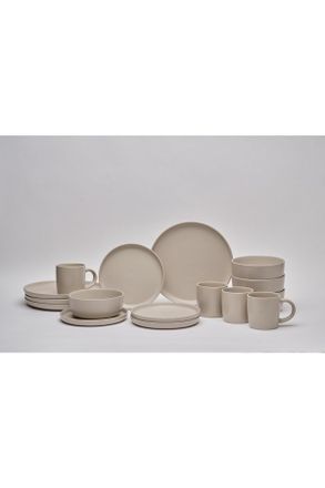 Novel Kombiservice Salerno, Taupe, Keramik, 16-teilig, Uni, 410 ml,900 ml, Lfgb, lebensmittelecht, Essen & Trinken, Geschirr, Geschirr-Sets, Kombiservice