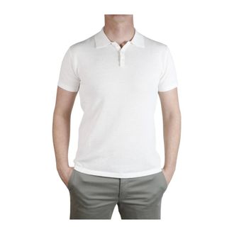 Daniele Fiesoli Homme, Tops, Blanc, Taille: 2XL Polo Blanc avec Structure Tricot&eacute;e