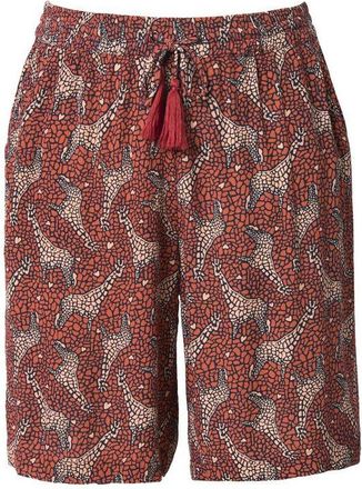 Ulla Popken Schlupfhose Schlupf-Bermuda Rose Giraffen weites Bein