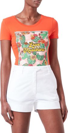 Love Moschino Garment Dyed high Waist Shorts t in Stretch Lyocell Gabardine with Exclusive Rubber Gadget