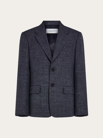 Ferragamo Herren Einreihiges Flanellsakko Blau