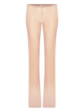 Jean Paul Gaultier pantalon en r&eacute;sille &agrave; imprim&eacute; spirale - Tons neutres