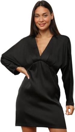 La Modeuse Robe effet cache-coeur satin&eacute;e &agrave; dos nu