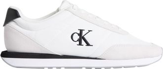 Calvin Klein Herren Runner Sneaker Retro Mix mit Logo, Wei&szlig; (Bright White/Black), 47