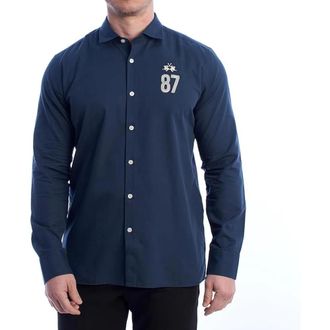 La Martina Replica Baumwoll-Twill-Hemd - - Shirts - Herren - Blau - 2XL
