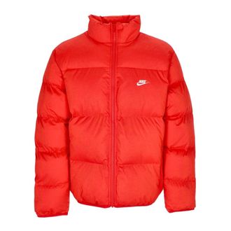 Nike Rote/Wei&szlig;e Daunenjacke mit Stehkragen - - Sport - Herren - Rot - L