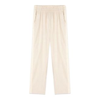 Oltre Hose aus Leinenmischung mit Broderie Anglaise-Band - - Trousers - Damen - Wei&szlig; - L