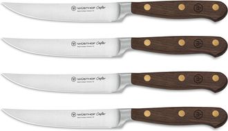 W&uuml;sthof Crafter Steakmessersatz mit 4 Messern, Braun,silber