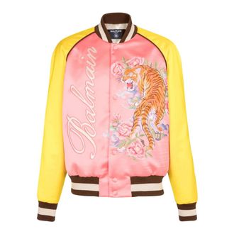 Balmain Bomber en satin brod&eacute; motif tigre - Homme - Vestes - Multicolore - Taille: S