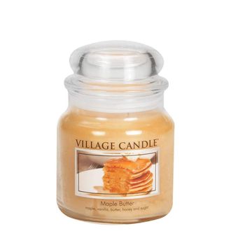 Village Candle 106316325 Ahornbutter Duftkerze im Glas, 454 g, Beige, 10,8 x 10,6 cm