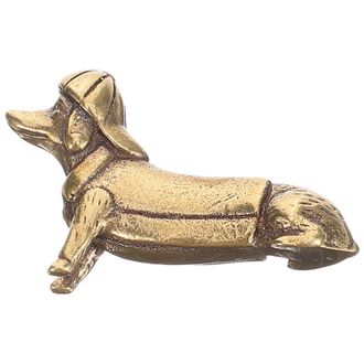 Soimiss Kupferne Vintage Hundefigur Dackel Tischdeko Stabile Tierstatue f&uuml;r B&uuml;ro Regal Wohnzimmer