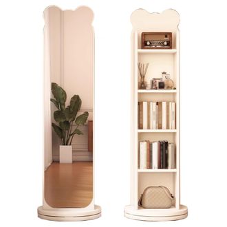 Generic Spiegel Standspiegel Ganzk&ouml;rperspiegel Tiefer Rahmen Floatglas f&uuml;r Badezimmer Ankleidezimmer Wohnzimmer(White,40x168 cm)