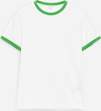 Arket Geripptes T-Shirt -Gr&uuml;n