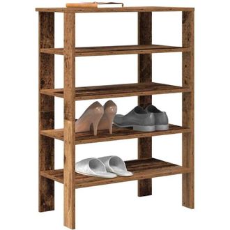 vidaXL Vidaxl - tag&egrave;re &agrave; chaussures vieux bois 61x32x87,5 cm bois ding&eacute;nierie