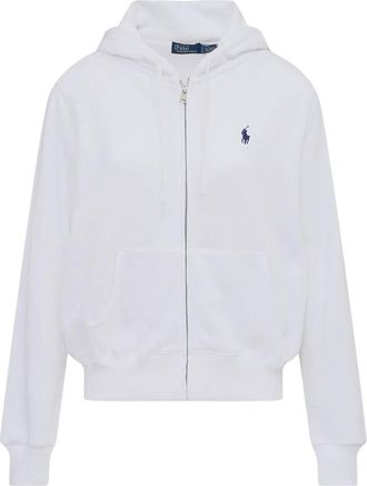 Polo Ralph Lauren Femme, Sweatshirts et sweats &agrave; capuche, Blanc, Taille: 42 FR Full Zip SweaT-shirt