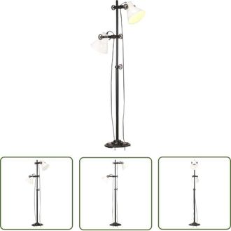 Les Tendances The Living Store Lampadaire avec 2 abat-jour Blanc E27 Fonte - Lampadaire Design - Lampadaire Moderne - Lampadaire Industrielle - Lampe Pied