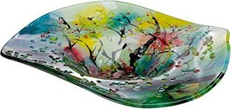 GILDE GLAS art Deko Schale - runde Glasschale Dekoration Wohnzimmer - handgebmalt - &Oslash; ca. 46 cm