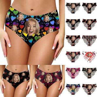 Generic Sous-v&ecirc;tements personnalis&eacute;s pour femmes, slips amusants personnalis&eacute;s, sous-v&ecirc;tements fantaisie pour cadeaux de Saint-Valentin, bas de Saint-Valentin