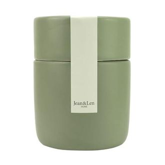 Jean & Len Aufbewahrungsdose in salbei, aus Dolomit, vielseitige Aufbewahrungsm&ouml;glichkeiten, auch ideal zur Tampon oder Ohrenst&auml;bchen Aufbewahrung, Keramikdose m