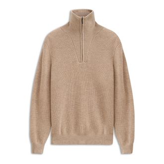 Bugatti Homme, Pulls, Beige, Taille: M Pull en grosse maille avec fermeture &eacute;clair