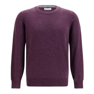 Brunello Cucinelli Kaschmirpullover mit Rundhalsausschnitt - - Knitwear - Herren - Lila - XL