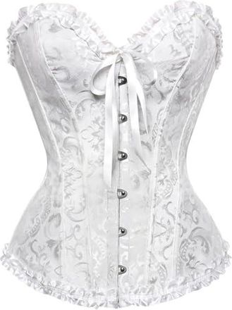 Generic cfpqv Top Corset Femme Push Up Bustier Corset Top Pour Femmes Poitrine Compl&egrave;te Corsage Lacets Cors&eacute; Taille Formatrice Lingerie Avec Motif Jacquard Co