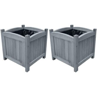 vidaXL Vidaxl - Lits sur&eacute;lev&eacute;s de jardin 2 pcs 30x30x30 cm Bois de sapin massif