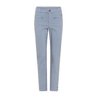 C.Ro Blaue Print Stretch Hose - - Trousers - Damen - Blau - 2XL
