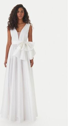 Fracomina Abendkleid FQ26SD3009W83101 Wei&szlig; Regular Fit