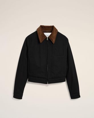 Ami Ami Paris - Blouson noir en coton Ami de Coeur Noir - Taille : XXS - pour Femme