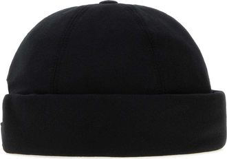 Giorgio Armani Mens Midnight Blue Cotton Blend Hat Nero Exterior: Polyester Cappelli