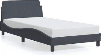 vidaXL Bettgestell Dover Dunkelgrau 100x200 cm Samt Vidaxl
