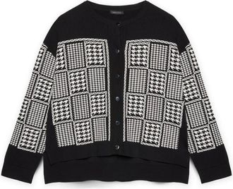 Fiorella Rubino Femme, Pulls, Noir, Taille: 40 FR Cardigan Pied-de-poule