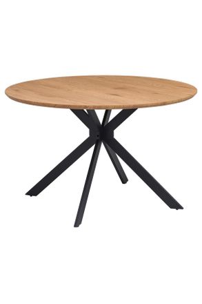 MID.YOU Mid.you Esstisch, Eiche, Metall, Holzwerkstoff, rund, Flachrohr, 120x76x120 cm, Esszimmer, Tische, Esstische, Esstische rund