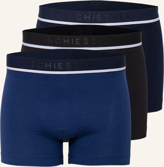 Schiesser 3er-Pack Boxershorts 95/5 blau