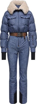 Moncler Shearling-Trimmed Down Ski Suit