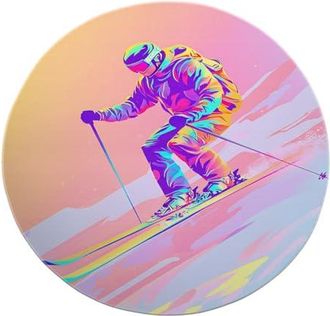 Generic Tapis dArt Moderne int&eacute;rieur n&eacute;on color&eacute;, Tapis Ronds lavables &agrave; Poils Ras pour Chevet, Chambre b&eacute;b&eacute; et Salon 200x200cm