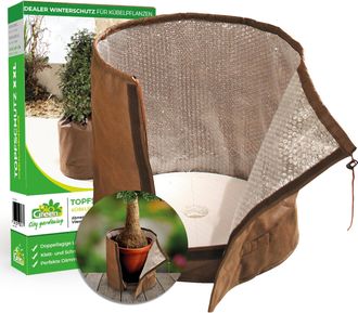 Bio Green BioGreen Topfschutz XXL &Oslash; 85 x H 90 cm | Pflanztopfschutz & Winterschutz f&uuml;r gro&szlig;e Pflanzgef&auml;&szlig;e | Isolierender Topfmantel aus Micro-Vlies mit dickem B