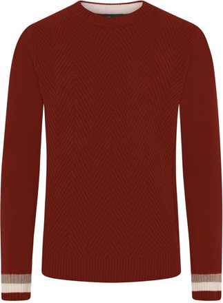 Maerz Pullover aus Merinowolle mit Fischgr&auml;t-Webmuster in