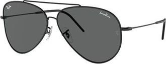 Ray-Ban Mixte Aviator Reverse Lunettes de Soleil, Noir, 59 mm