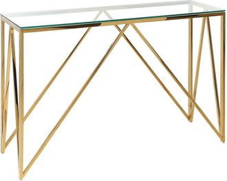 Beliani Konsolentisch WESO Sicherheitsglas Gold