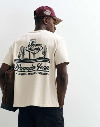 Wrangler Vintage-T-Shirt in Cremewei&szlig;