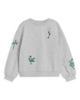 Arket Sweatshirt Mit Stickerei -Grau