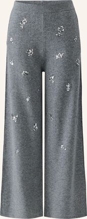 Oui Strickhose Mit Pailletten grau