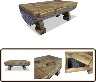 vidaXL Couchtisch Gemischtes Altholz 90x50x35 cm - Holzm&ouml;bel - Couchtisch - Industriel Stil - Vintage M&ouml;bel - Recyceltes Holz