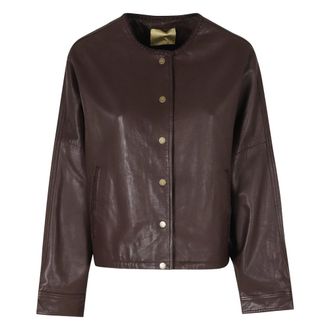Momoni Lederjacke - - Jackets - Damen - Braun - S