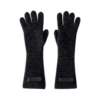 Jacquemus Schwarzes geripptes Strick-Logo-Handgelenkband - - Accessories - Damen - Schwarzk - ONE SIZE