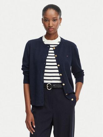 Tommy Hilfiger Strickjacke Cable Fine WW0WW42370 Dunkelblau Regular Fit