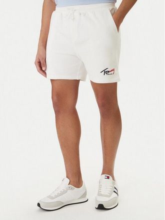 Tommy Jeans Sportshorts Signature DM0DM23017 Wei&szlig; Regular Fit